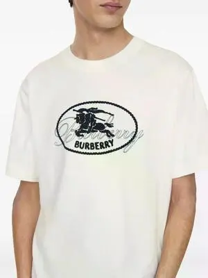Burberry Knight Stamp Cotton T-shirt - Neutrals