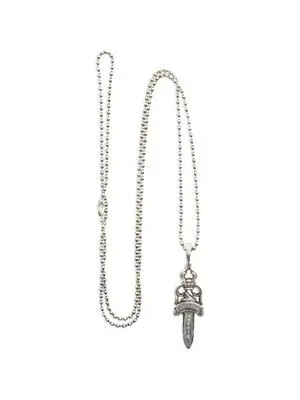 Chrome Hearts Ball Chain Dagger Pendant Necklace - Silver
