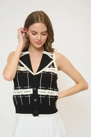 Central Park West Sleeveless Knit Vest