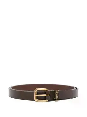 Saint Laurent Monogram Buckle Belt - Brown