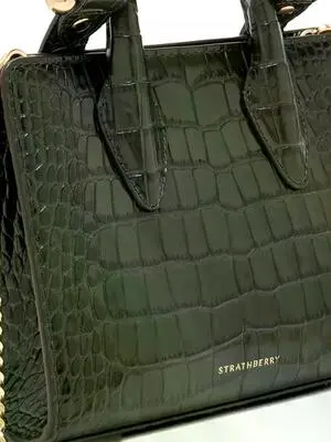 Strathberry Crocodile-effect Top Handle Bag