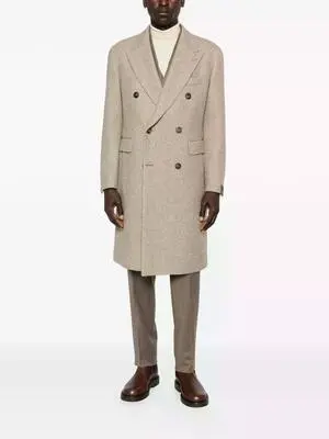 Tagliatore Double-breasted Herringbone Overcoat