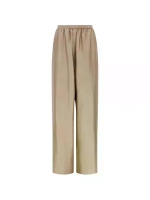 FERRAGAMO Silk Trousers - Neutrals