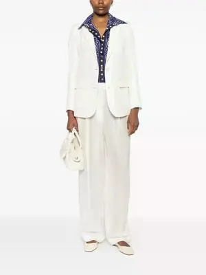 Fabiana Filippi Wide Leg Pleat Trousers - Neutrals