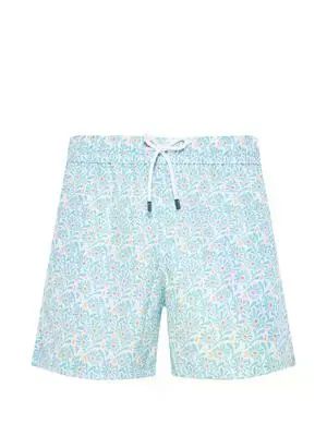 Fedeli Floral-print Beach Shorts - White