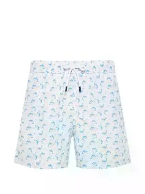 Fedeli Dolphin-print Swim Shorts