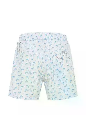 Fedeli Dolphin-print Swim Shorts