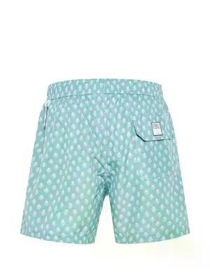 Fedeli Print Drawstring Swim Shorts - Blue