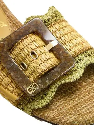 Sam Edelman Buckle Raffia Sandals - Neutrals