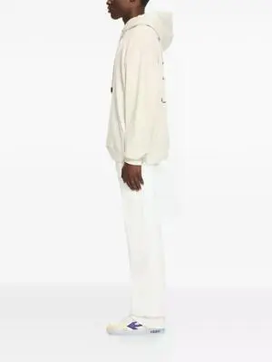 Off-White Script Arrow Drawstring Hoodie - Neutrals