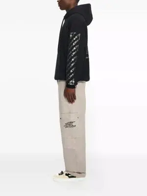 Off-White Chain Arrow Diagonal Drawstring Hoodie - Black