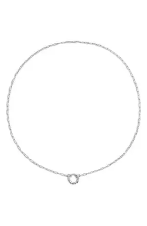 Monica Vinader Oval Chain Link Charm Necklace - Sterling Silver