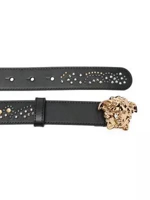 Versace Studded Medusa Leather Belt