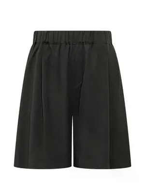 A PAPER KID Elasticated-waistband Bermuda Shorts - Black
