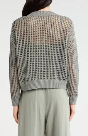 Splendid Camellia Openwork V-neck Cotton-blend Cardigan