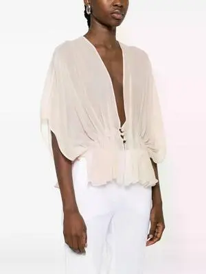 Max Mara Buttoned Ruffled Top