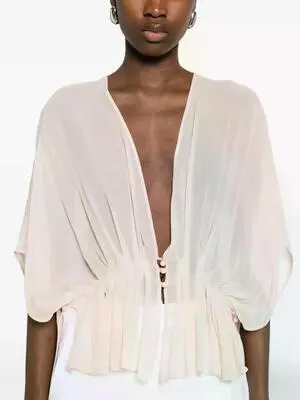 Max Mara Buttoned Ruffled Top