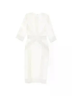 Elie Saab Lace-panel Midi Dress - White