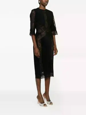 Elie Saab Lace-panel Midi Dress