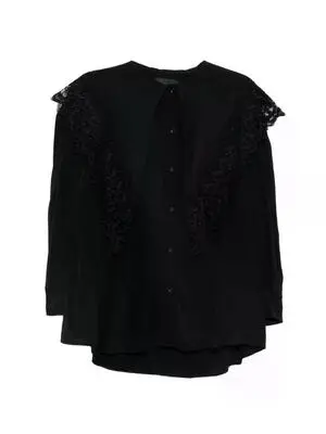 Simone Rocha Lace-trim Shirt - Black