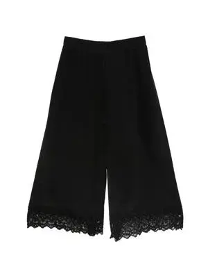 Simone Rocha Lace-trim Cropped Trousers - Black