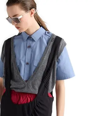 Prada Satin Sablé Dress With Suspenders