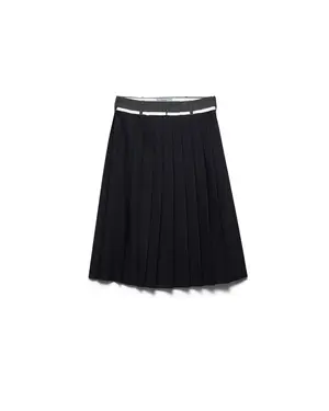 Prada Pleated Midi Skirt - Blue