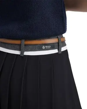 Prada Pleated Midi Skirt - Blue