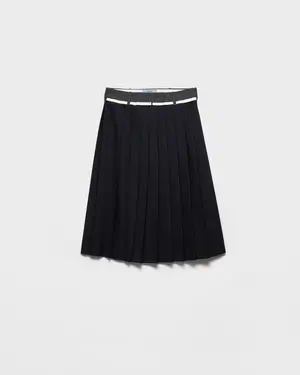 Prada Pleated Midi Skirt - Navy
