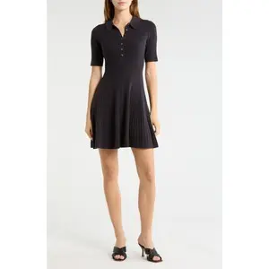 Paige Olie Ribbed Polo Dress - Midnight