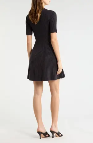 Paige Olie Ribbed Polo Dress - Midnight