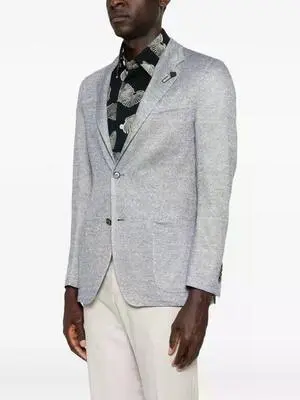 LARDINI Single-breasted Buttoned Blazer - Blue