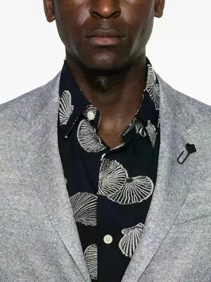 LARDINI Single-breasted Buttoned Blazer - Blue