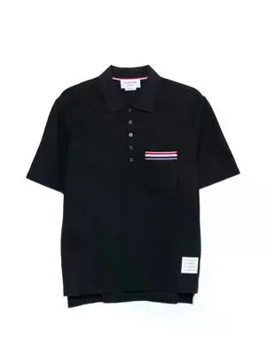 Thom Browne Logo-embroidery Polo Shirt - Blue