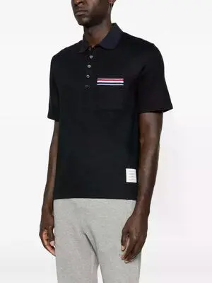 Thom Browne Logo-embroidery Polo Shirt - Blue