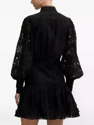 Bardot Lace Ruffled Dress