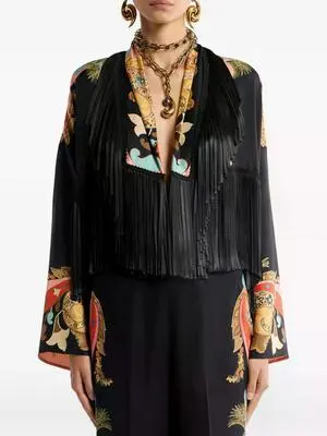 Etro Fringed Printed Silk Jacket