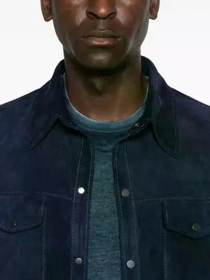 SALVATORE SANTORO Suede Shirt Jacket - Blue