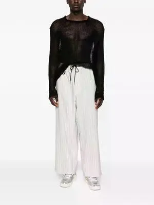 Y3 Striped Drawstring Trousers - Neutrals