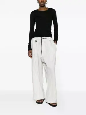 Y3 Striped Drawstring Trousers - Neutrals
