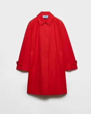 Prada Single-breasted Gabardine Coat - Red