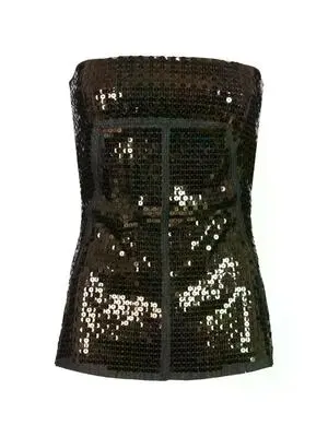 Rick Owens Sequin-embellished Panelled Bustier - Brown