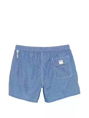 Fedeli Patterned Swim Shorts - Blue