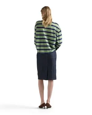 Prada Long-sleeved Striped Lisle Cotton T-shirt - Blue