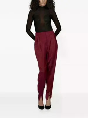 MIA PECULIAR Pleated Trousers With Pearl Detail