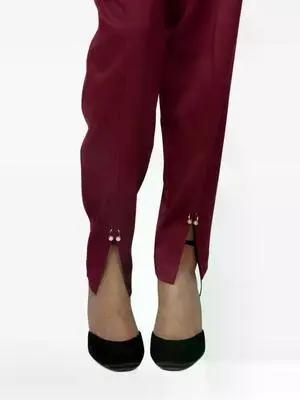 MIA PECULIAR Pleated Trousers With Pearl Detail