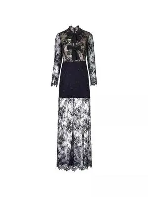 MIA PECULIAR Lace Bow-embellished Maxi Dress - Black