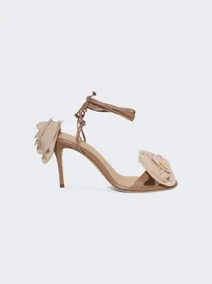Magda Butrym Leather Flower Heels - Nude