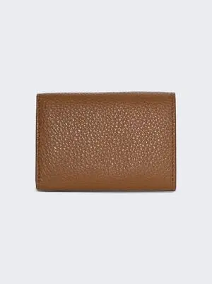 Miu Miu Small Leather Wallet Caramel And Petalo - Tan