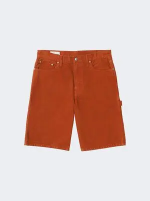 VOWELS Overdyed Painter Denim Shorts - Red